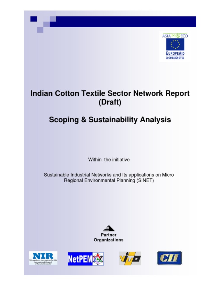 Indian Cotton Textile Sector Network Report (Draft) Scoping ...