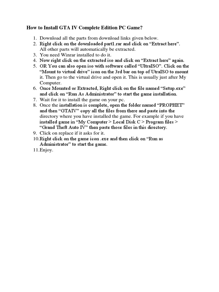 How To Install GTA IV Complete Edition PC Game | PDF