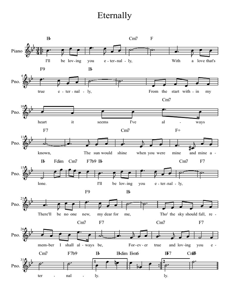 Eternally (Charlie Chaplin) Lead Sheet and Chords | PDF