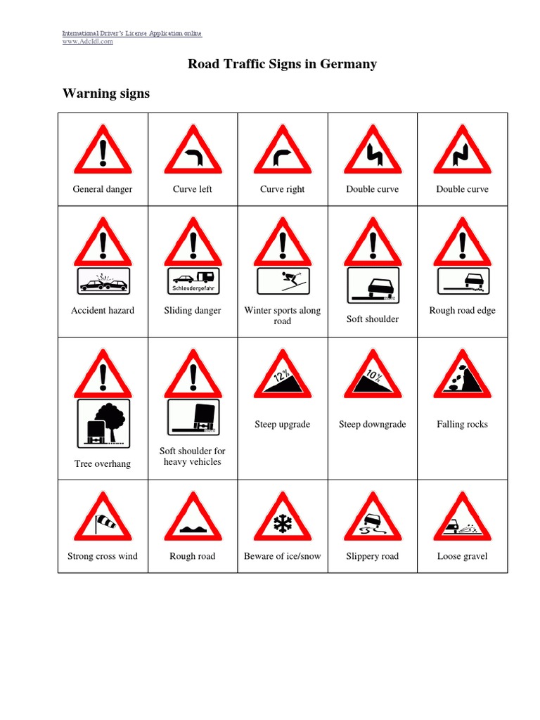 Germany Road Traffic Signs | PDF | Lane | Traffic