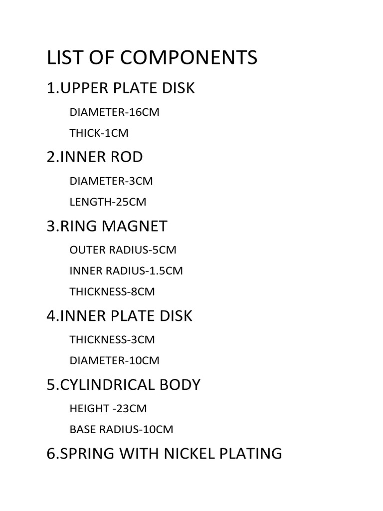 List of Components | PDF | Electrical Components | Electromagnetism