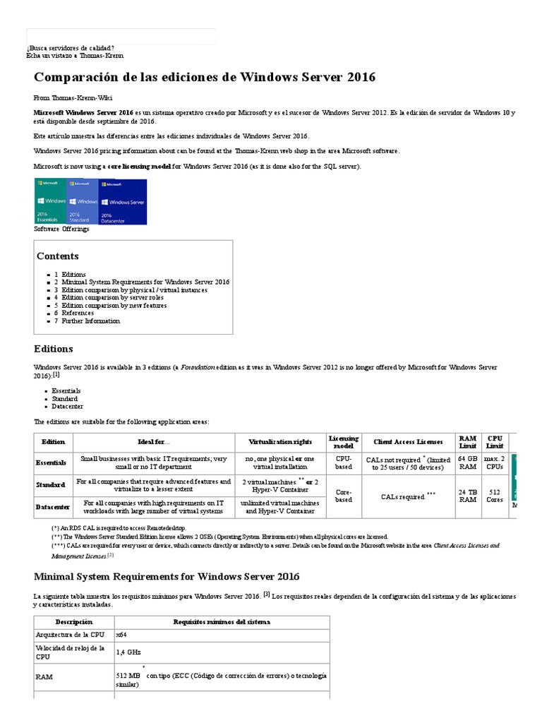 Windows Server 2016 Editions Guide | PDF | Microsoft Software ...