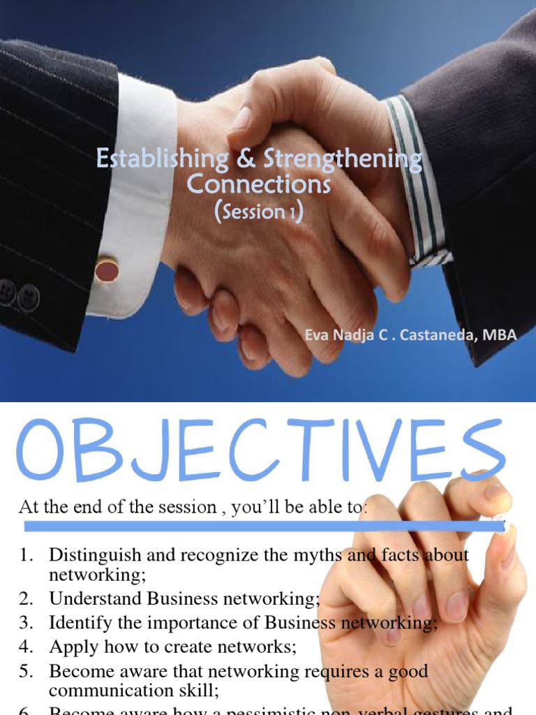 Networking Skills for Professionals | PDF | Body Language | Nonverbal ...