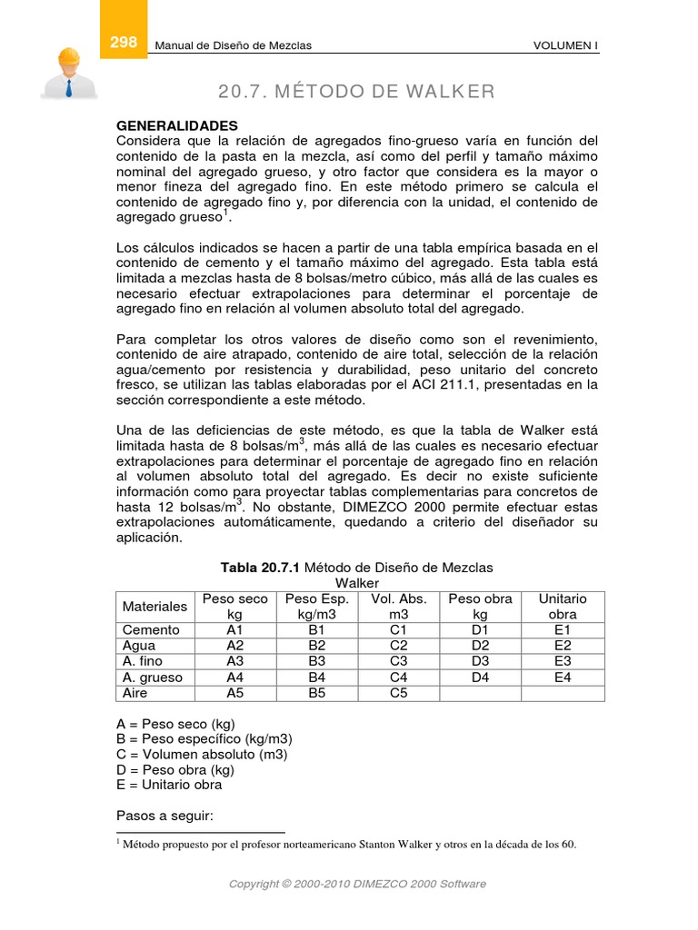 Manual de Diseno de Mezclas Metodo de Walker PDF | PDF | Hormigón | Cemento