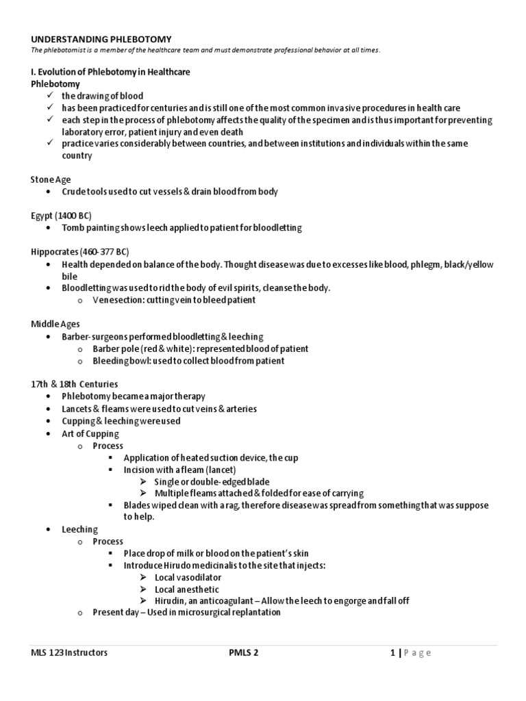 1 Understanding Phlebotomy | PDF | Health Care | Medicine