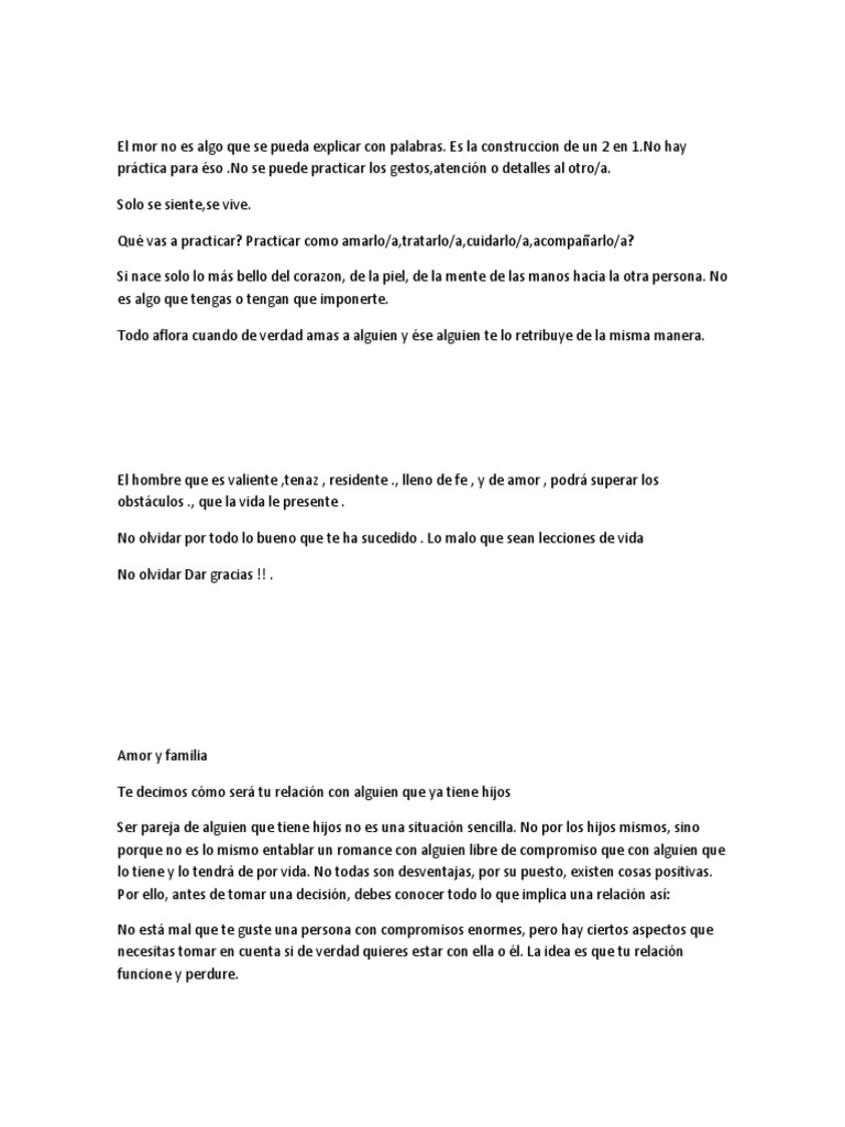 Amor y relaciones con hijos ajenos | PDF | Amor | Verdad