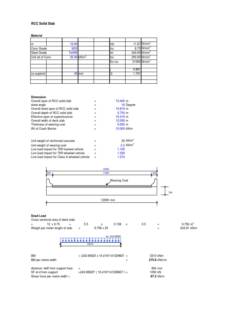 Solid Slab - 10m. | PDF | Economic Sectors | Structural Engineering
