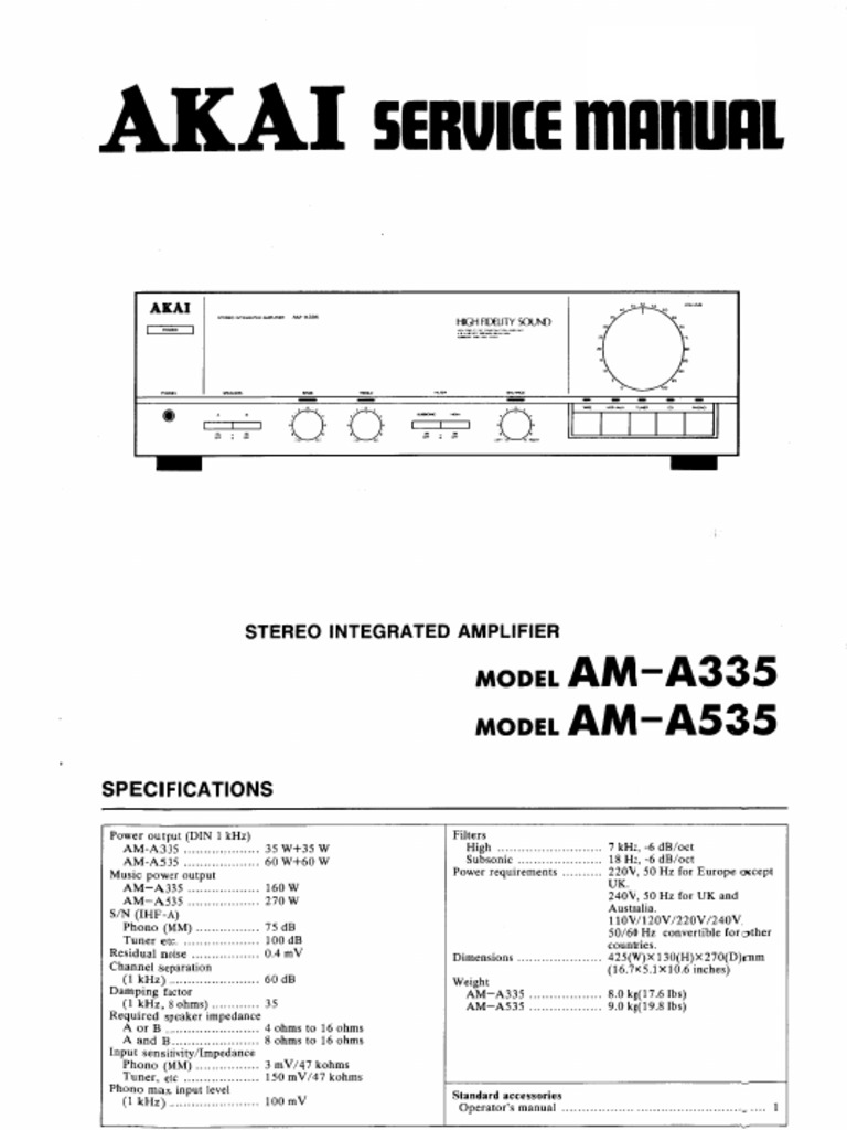 Akai Am-A335 - 1539155494801 PDF | PDF