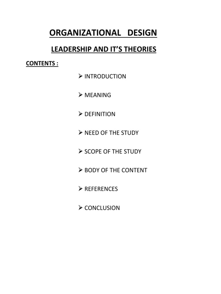 Organizational Design | PDF | Leadership | Psychology