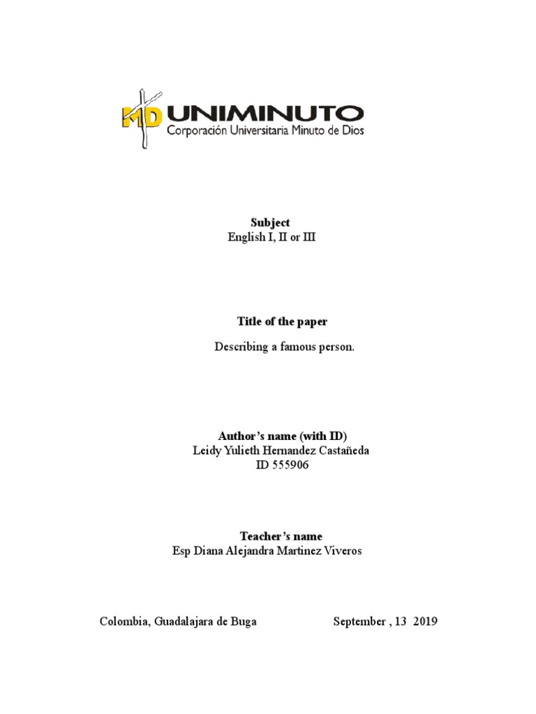 Describing A Famous Person. | PDF | Art | History