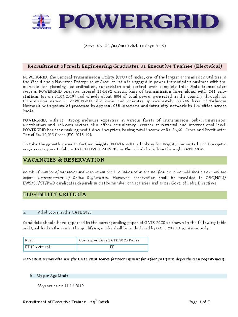 Detailed Advt - ET 25 Advt - 1 | PDF | Business Detailed Advt - ET 25 Advt - 1 | PDF | Business