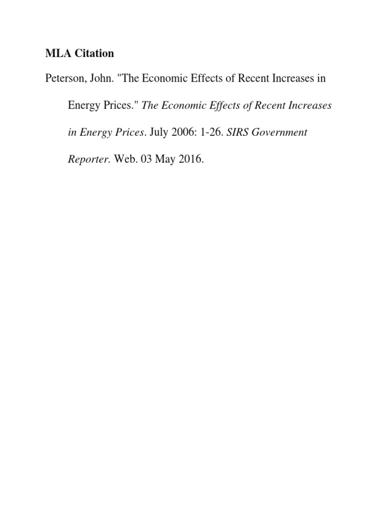 MLA Citation Example | PDF