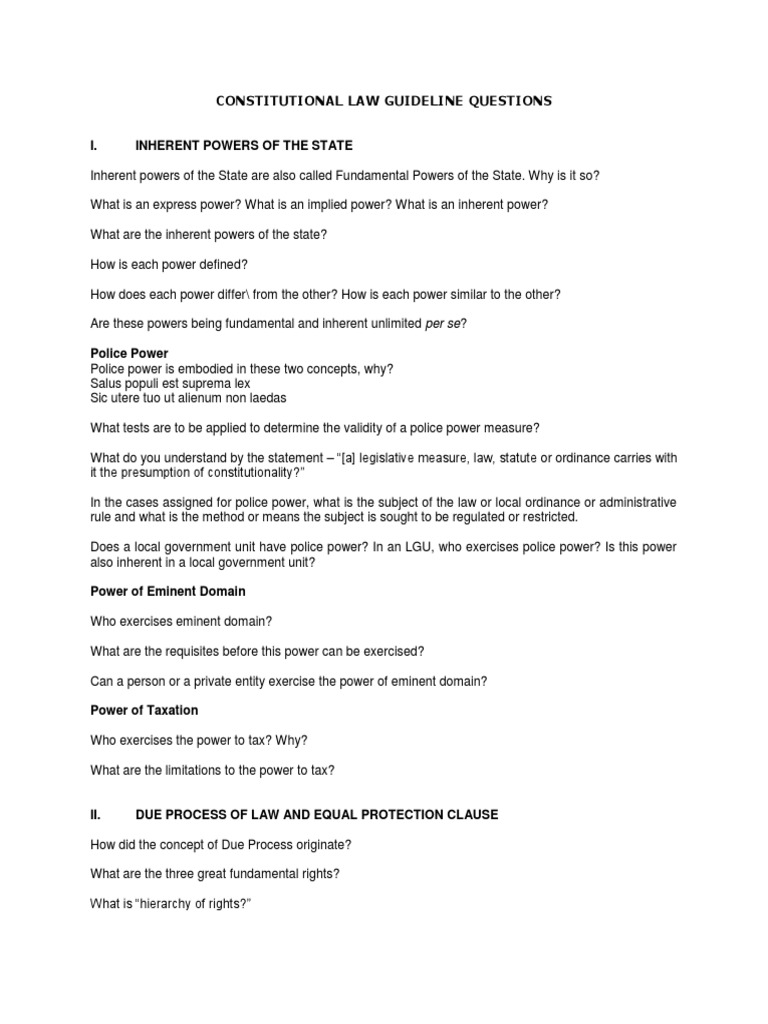 Understanding the Inherent Powers of the State: Police Power, Eminent ...