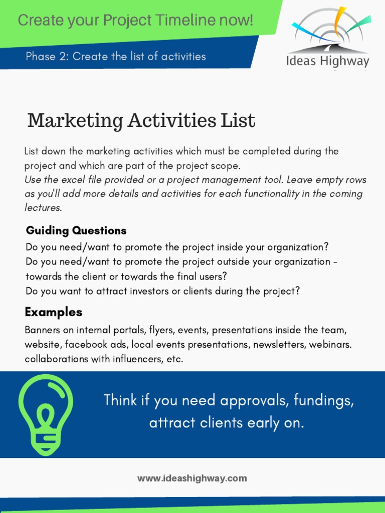 2.1 Marketing Activities List PDF | PDF
