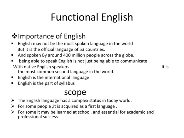 Functional English | PDF | Career & Growth | Language Arts & Discipline