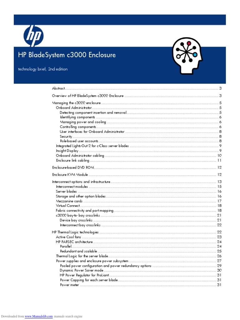 HP Bladesystem C3000 Enclosure: Technology Brief, 2Nd Edition | PDF | Command Line Interface ...