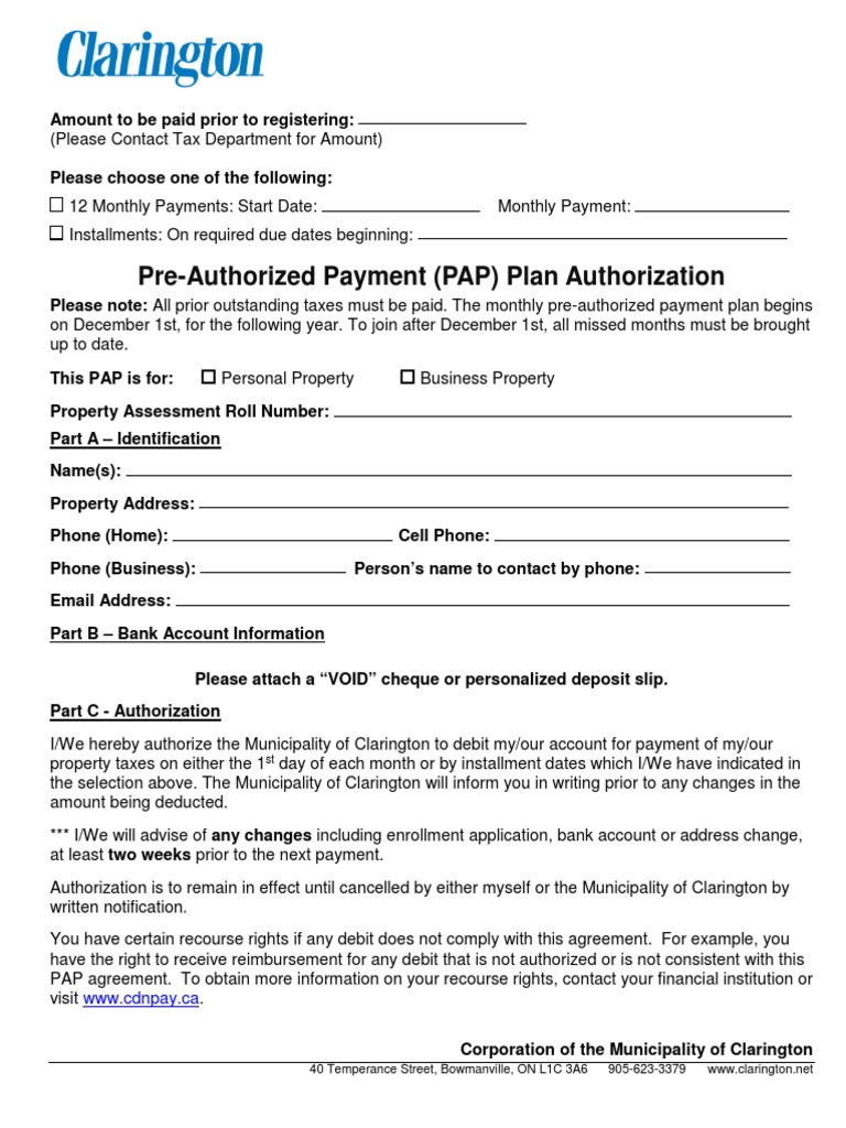 Pre Authorized Payment Application | PDF | Payments | Cheque