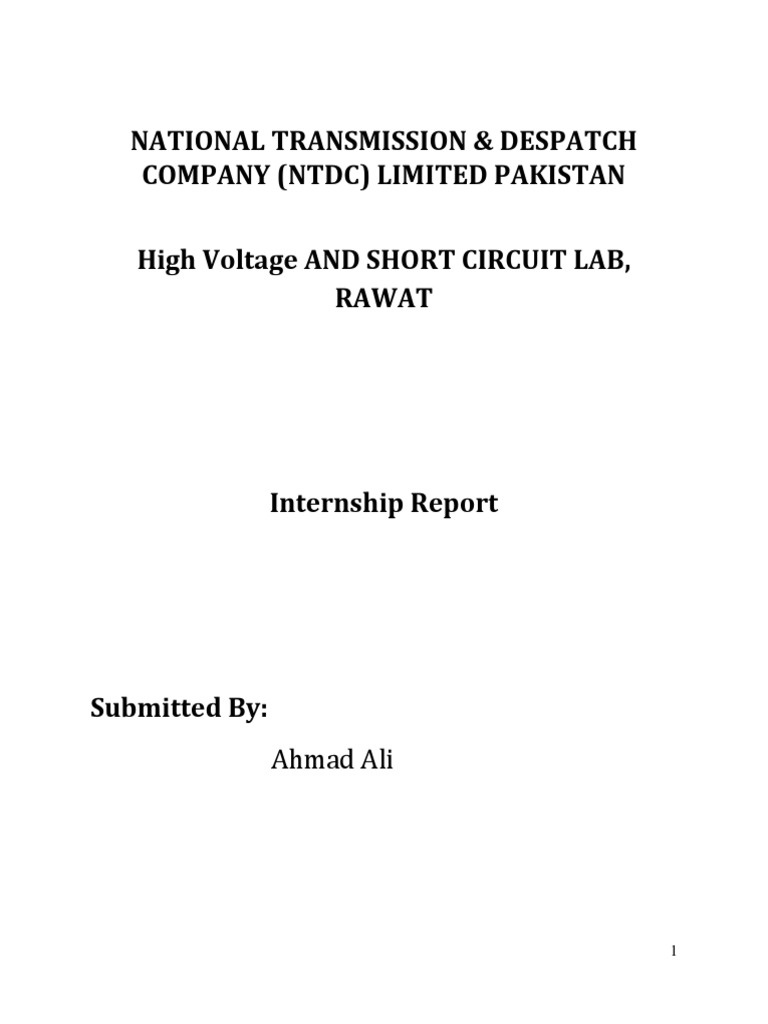 National Transmission & Despatch Company (NTDC) Limited Pakistan High Voltage and Short Circuit ...