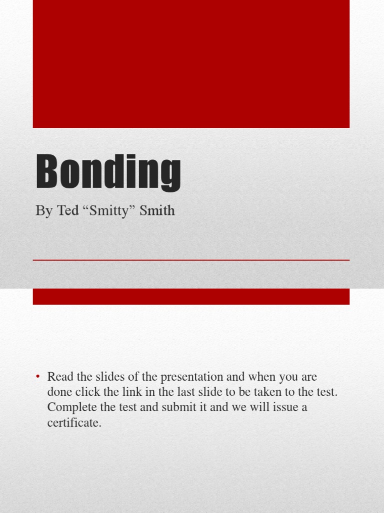 Bonding: by Ted "Smitty" Smith | PDF | Power (Physics) | Electromagnetism
