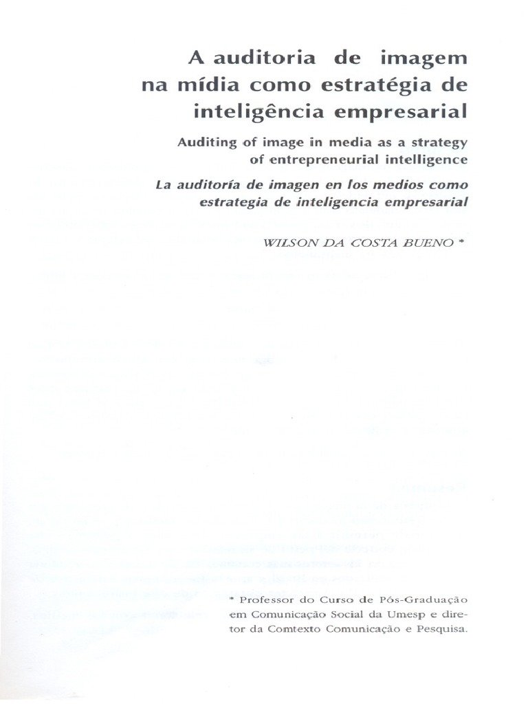 A Auditoria de Imagem | PDF | Publicidade | Inteligência empresarial
