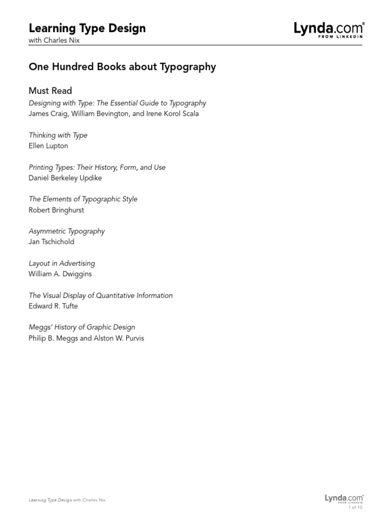 100 Typography Books | PDF | Graphic Design | Typography
