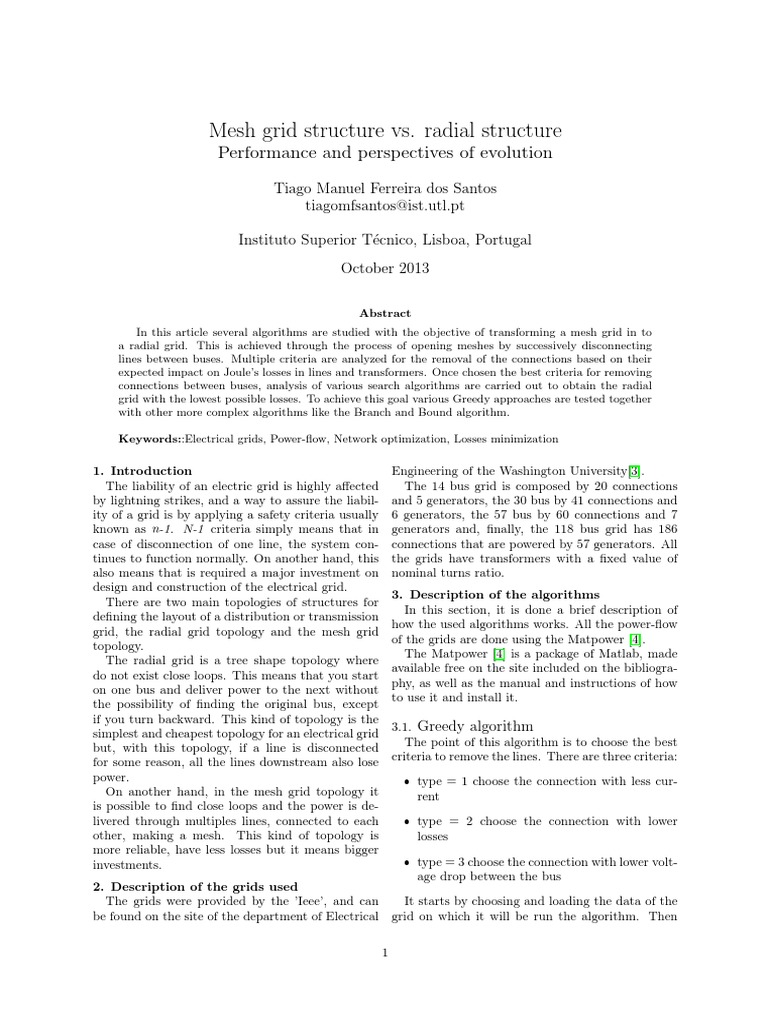 Mesh Grid Structure vs. Radial Structure Performance and Perspectives ...