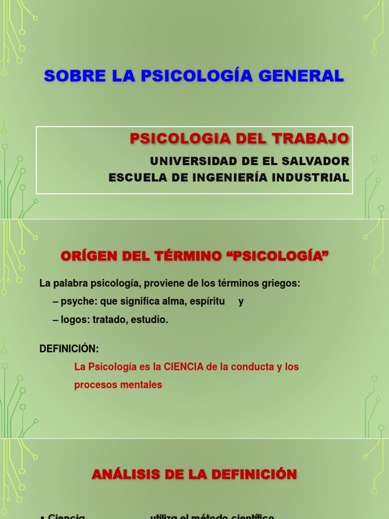 1.1 Generalidades de La Psicologia | PDF | Psicoanálisis | Sicología 1.1 Generalidades de La Psicologia | PDF | Psicoanálisis | Sicología