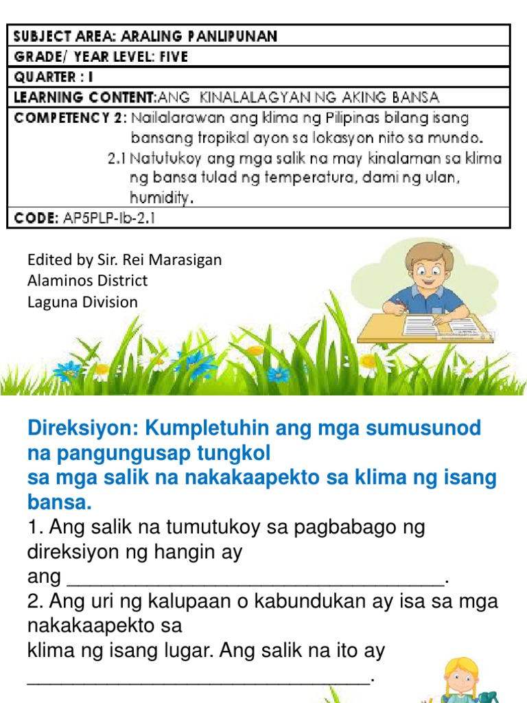 AP 5 Quarter 1 Summative Test | PDF