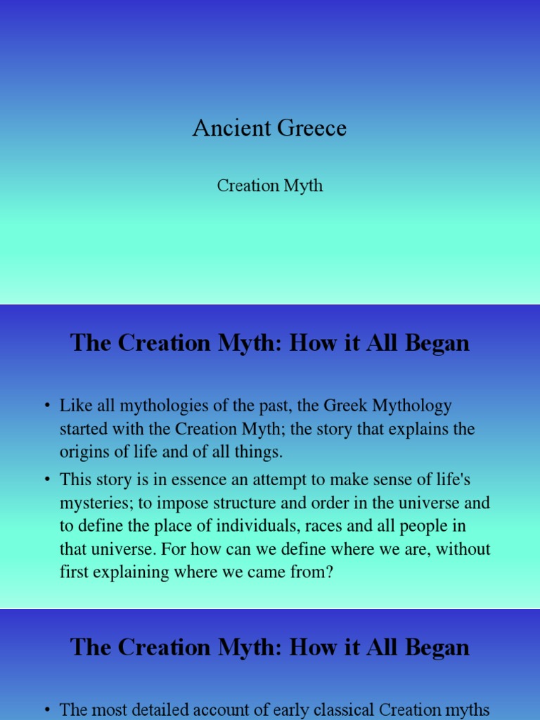 Ancient Greece: Creation Myth | PDF | Greek Mythology | Zeus