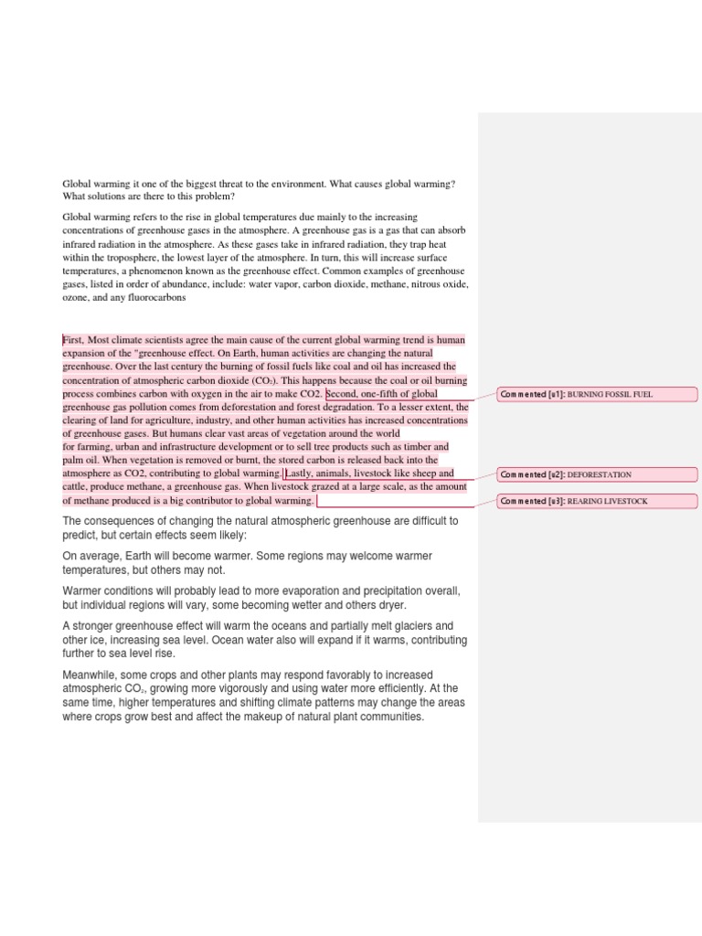 Commented (U1) : BURNING FOSSIL FUEL | PDF | Global Warming | Greenhouse Effect