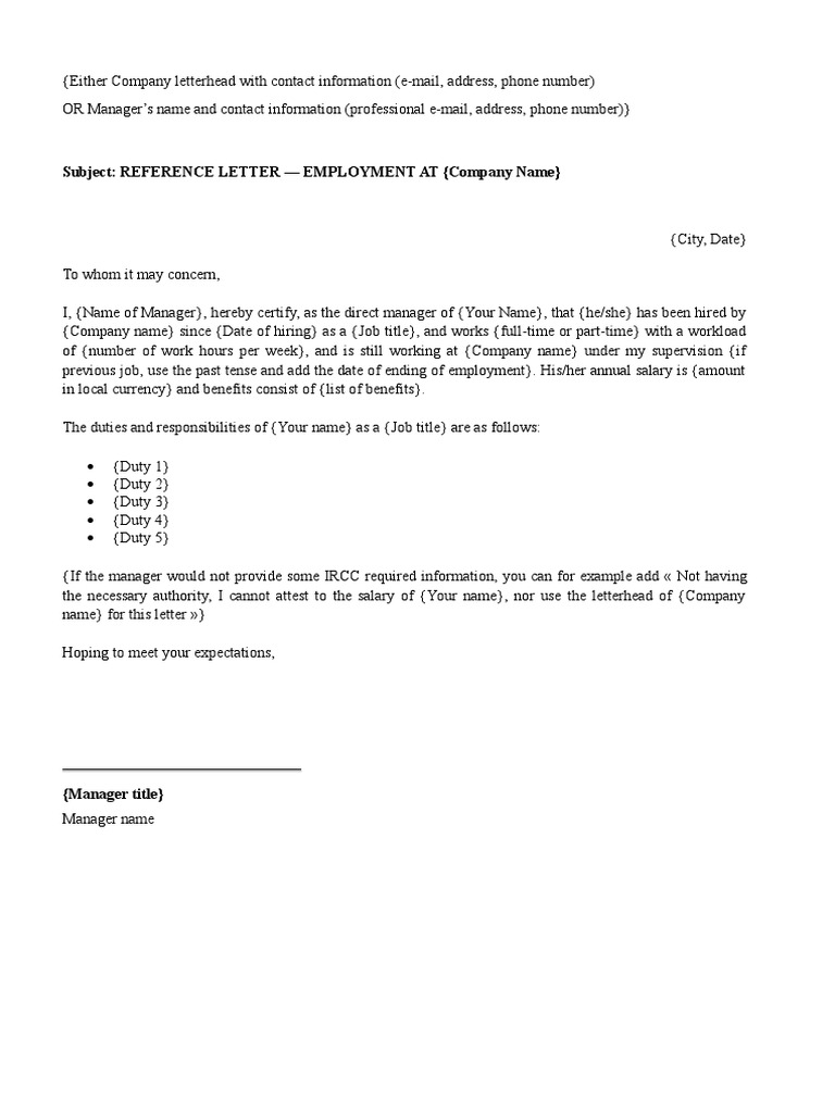 Employment Reference Letter Sample | PDF
