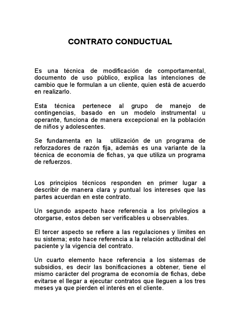 Contrato Conductual | PDF | Contabilidad | Business