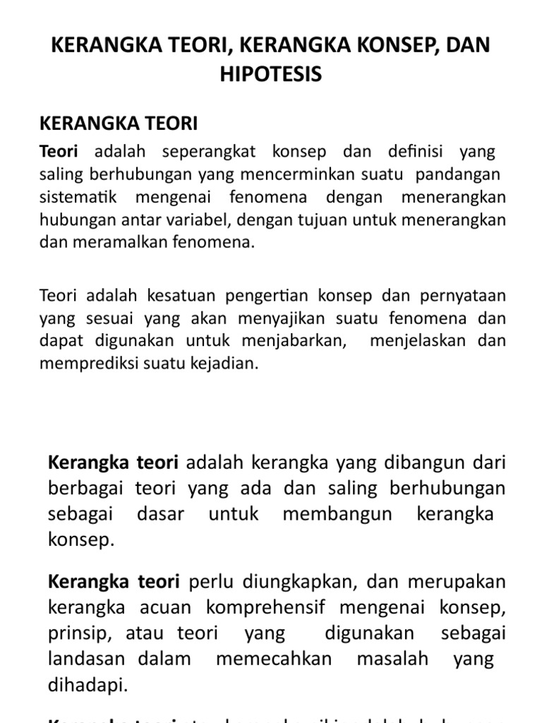 Kerangka Teori Kerangka Konsep Dan Hipotesis Pdf