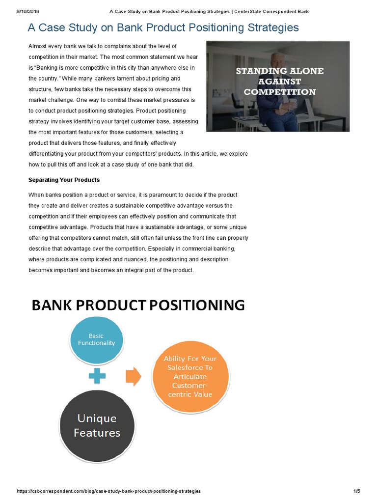A Case Study On Bank Product Positioning Strategies: Separating Your ...