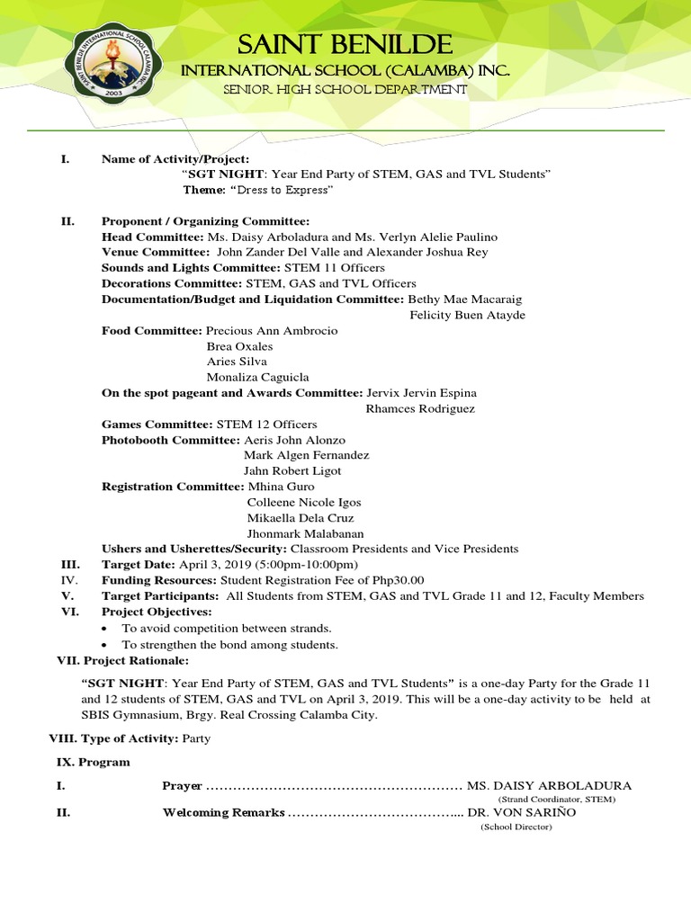 Saint Benilde: International School (Calamba) Inc | PDF | Business