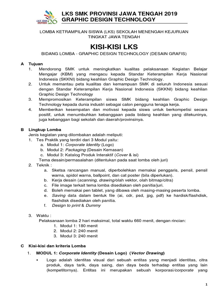 LKS-Graphic Design Technology 2019 Jawa Tengah+modul 3 | PDF