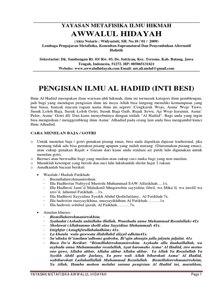 Al Hadiid Maha Guru PDF | PDF