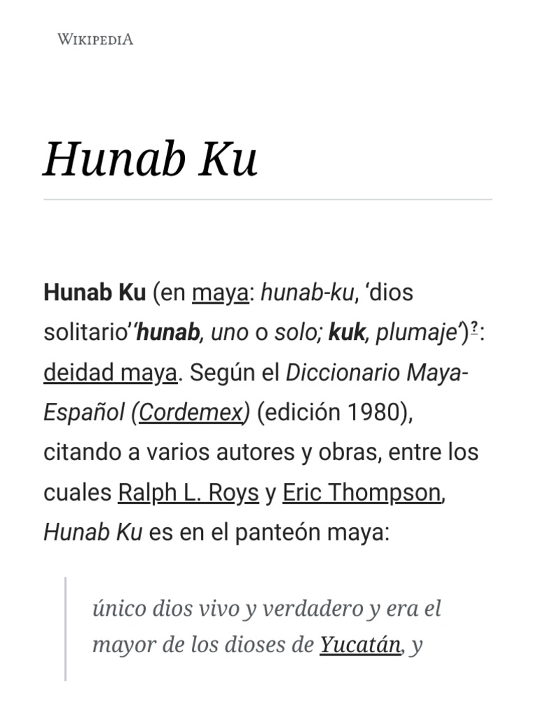 Hunab Ku-Wiki Pedia | PDF | Antropología cultural | Politeísmo