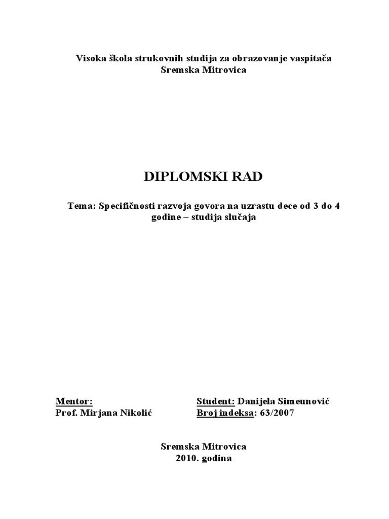 Diplomski Rad Simeunovic Danijela PDF | PDF