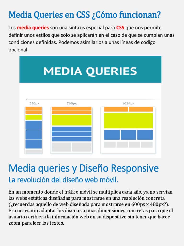 Media Queries en CSS | Descargar gratis PDF | Hojas de estilo en ...
