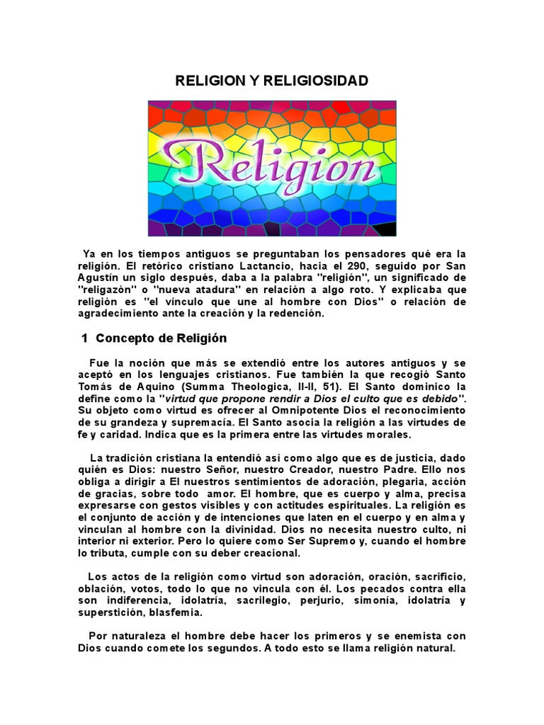 Significado de Religión y Religiosidad | PDF | Dios | Fe