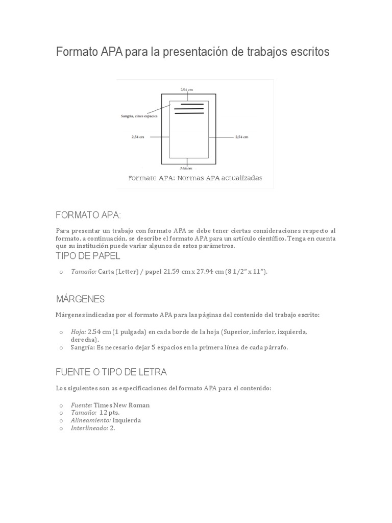 Formato APA para La Presentación de Trabajos Escritos | PDF