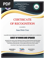 Certificate of Recognition For Guest of Honor and Speaker Template 1 | PDF