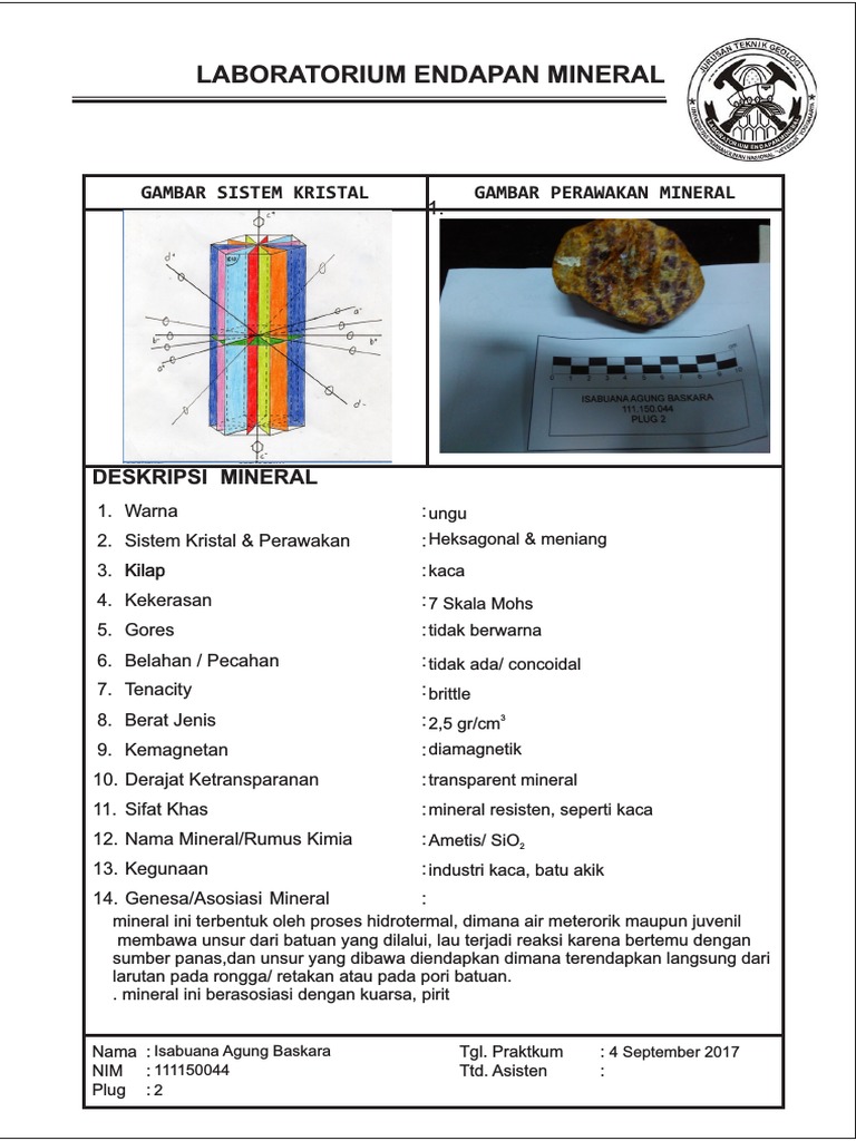 Mineral Ametis Lab Endapan | PDF