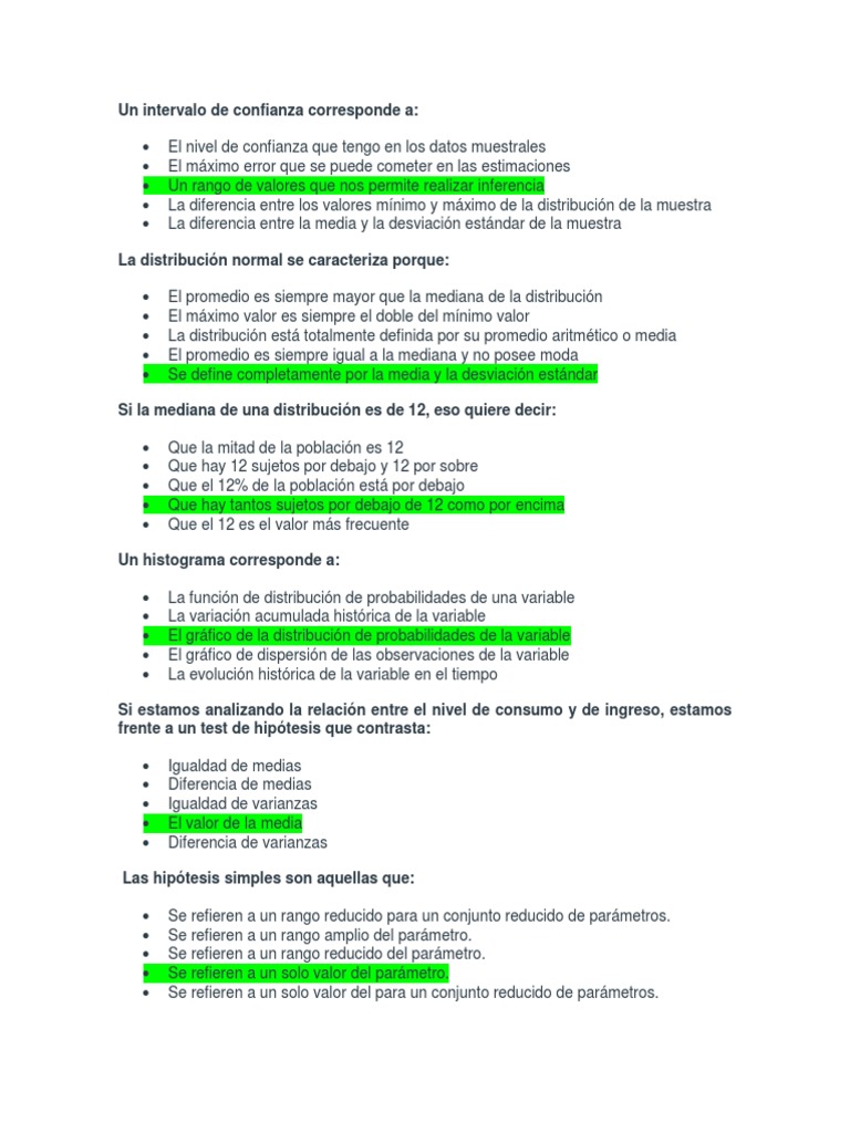 Examen Final Estadistica | PDF | Media | Muestreo (Estadísticas)