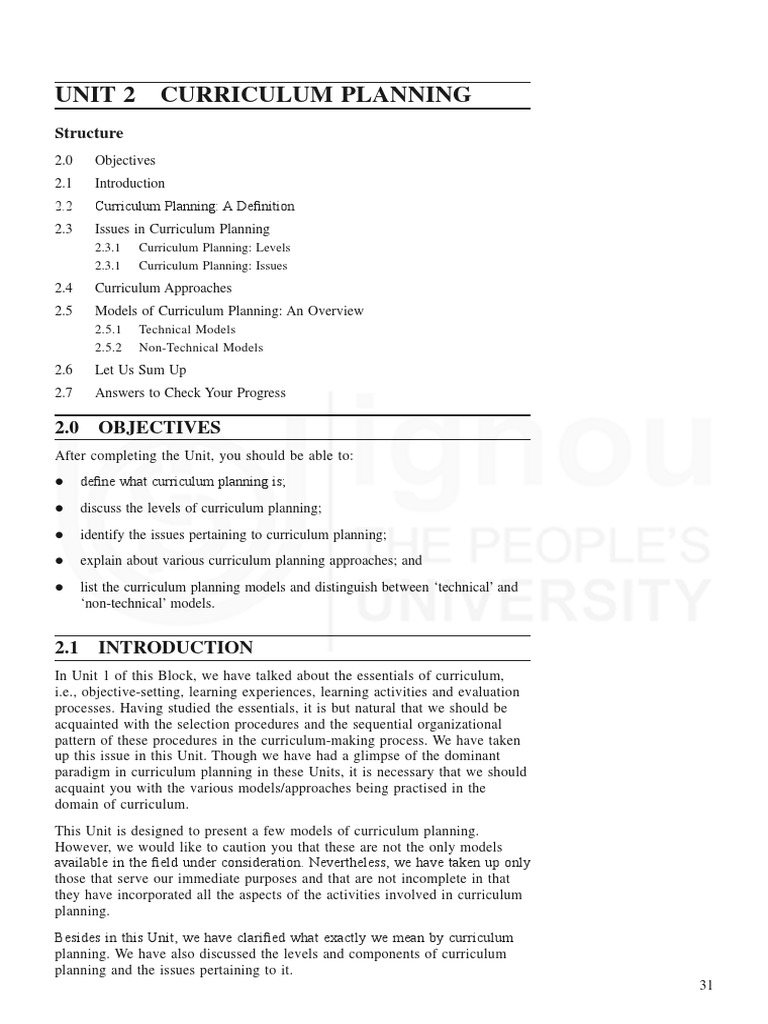 Levels of Curriculum Planning Explained | PDF | Curriculum ...