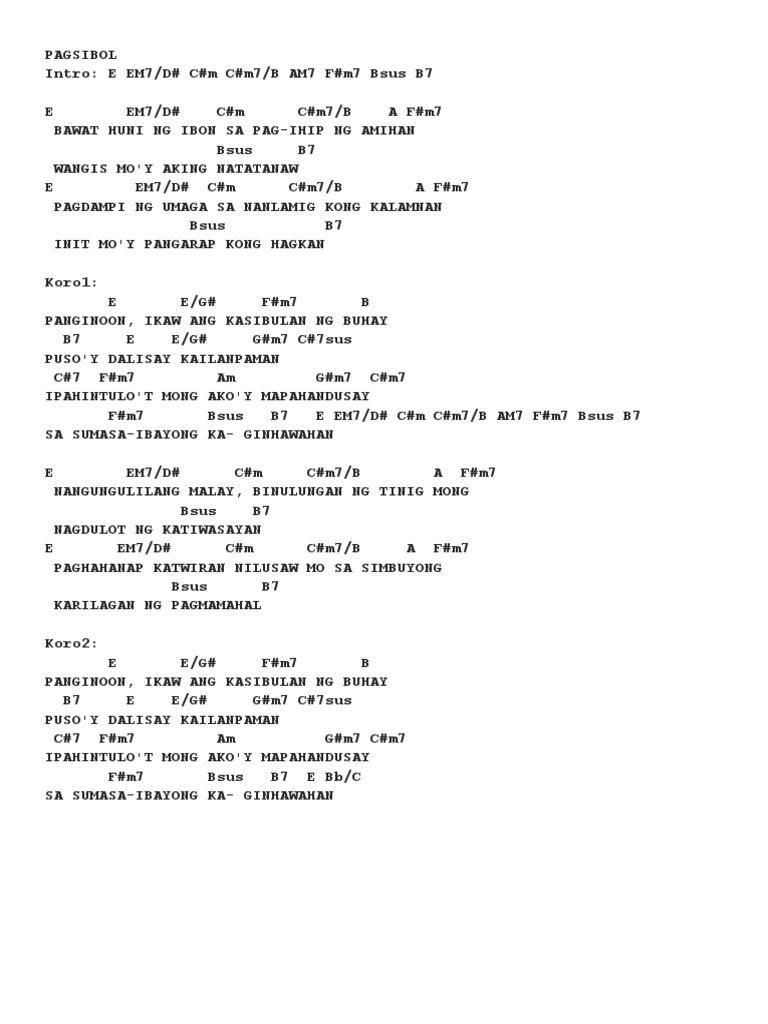 Pagsibol Chords | PDF
