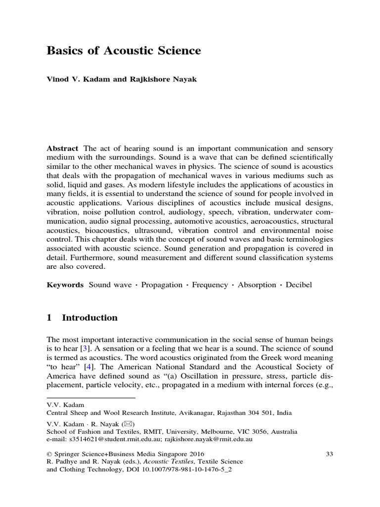 Acoustics Basics | PDF | Sound | Hertz