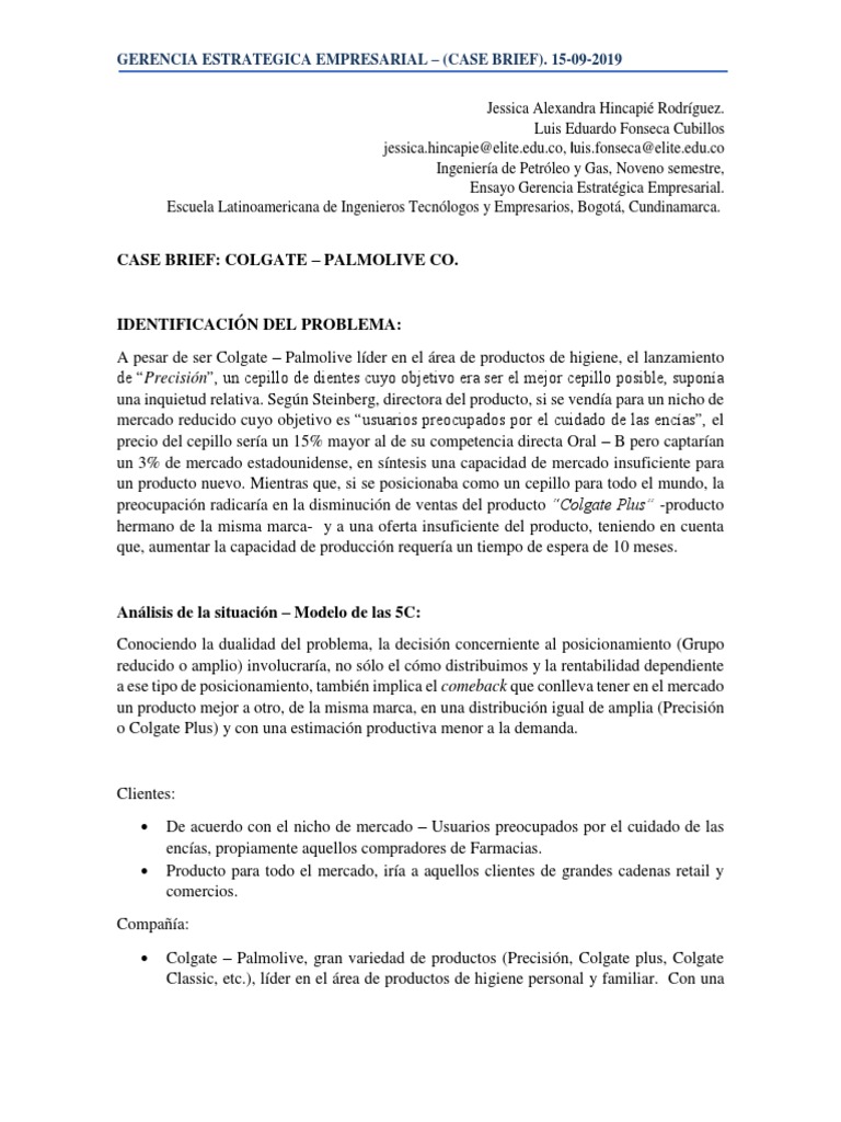 Case Brief - Colgate | PDF | Procter & Gamble | Publicidad