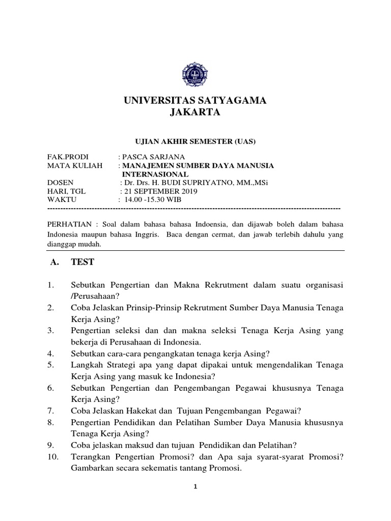 UAS MSDM Internasional | PDF